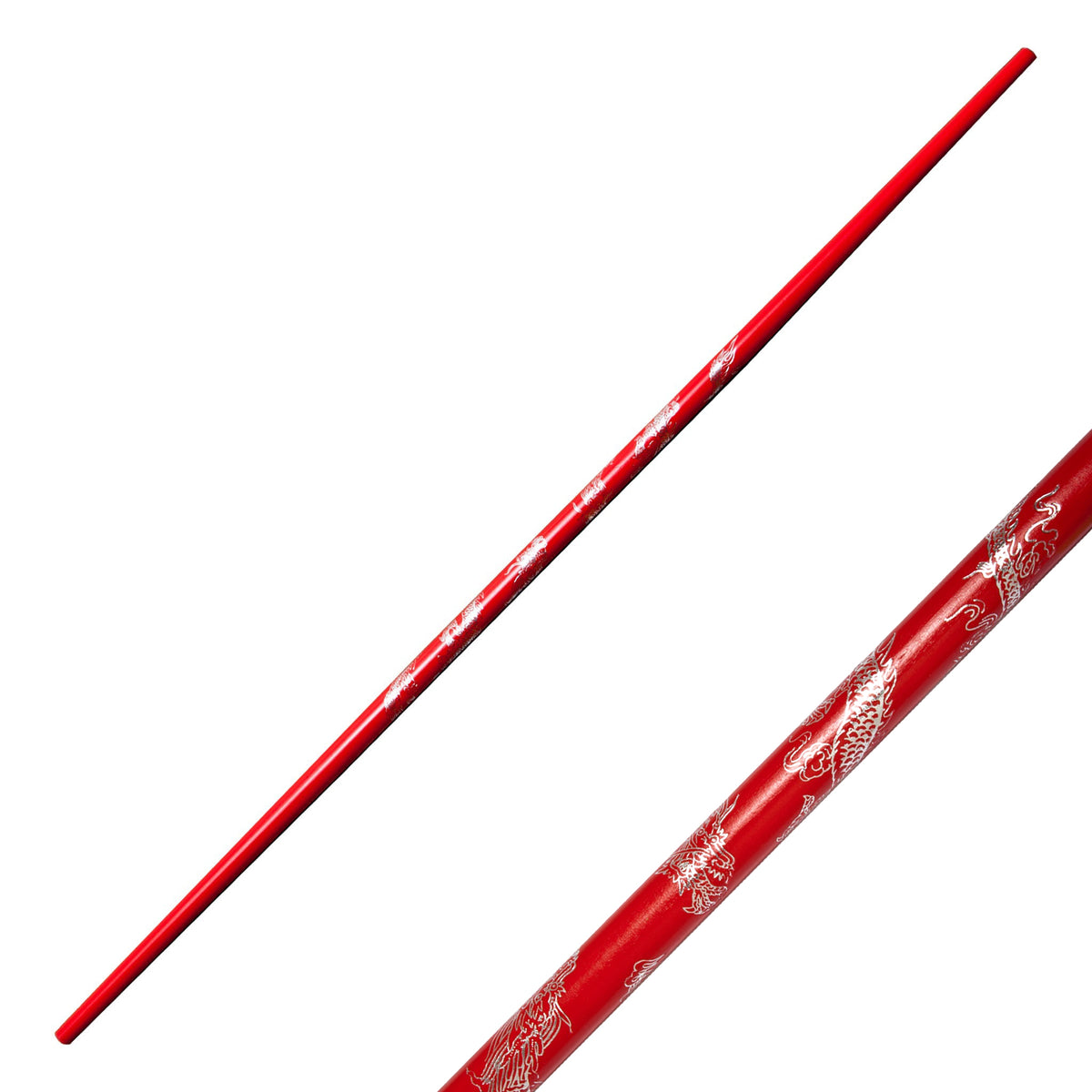 Staff, Hardwood, Red/Silver Dragon – Prowin Corp.