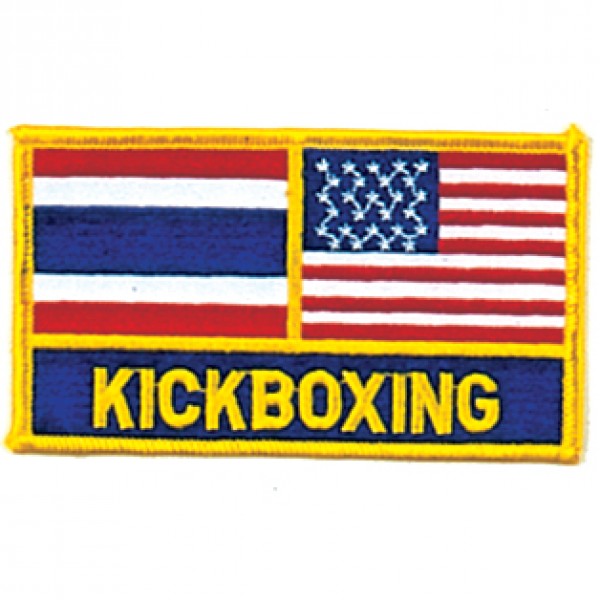 Patch, Flag, USA & Thailand w/ KICKBOXING, 4.75" – Prowin Corp.