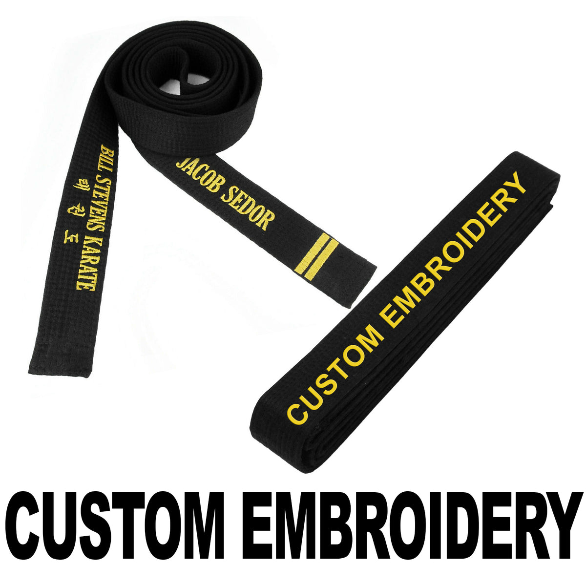 Martial Arts Custom Embroidered Black Belt – Prowin Corp.